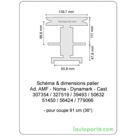 PALIER DE LAME + POULIE Ø 140 mm NOMA - CAST - DYNAMARK