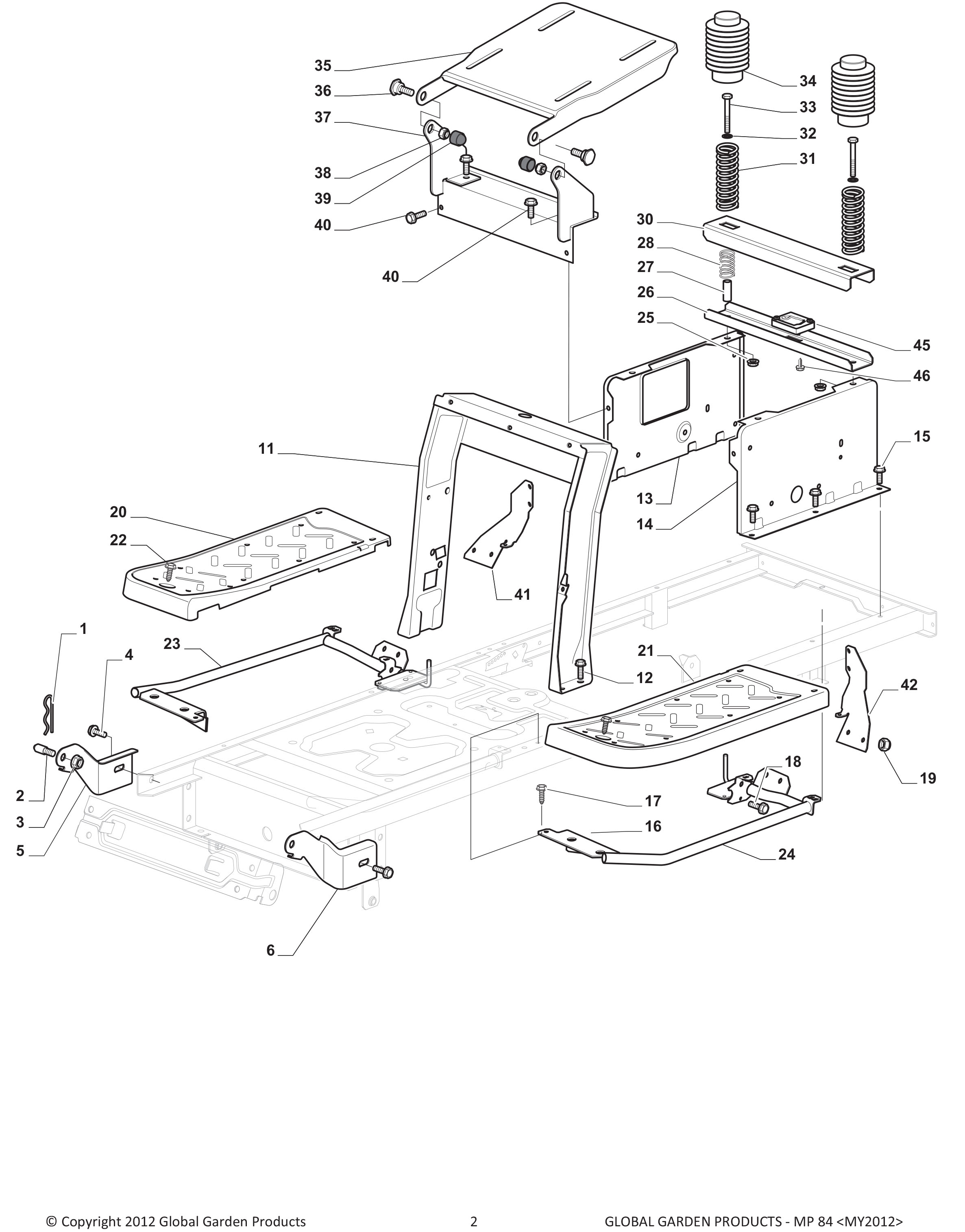 Vue Eclatee Tracteur Tondeuse Mtd Demaxde MTD Tracteurs De Pelouse MTD